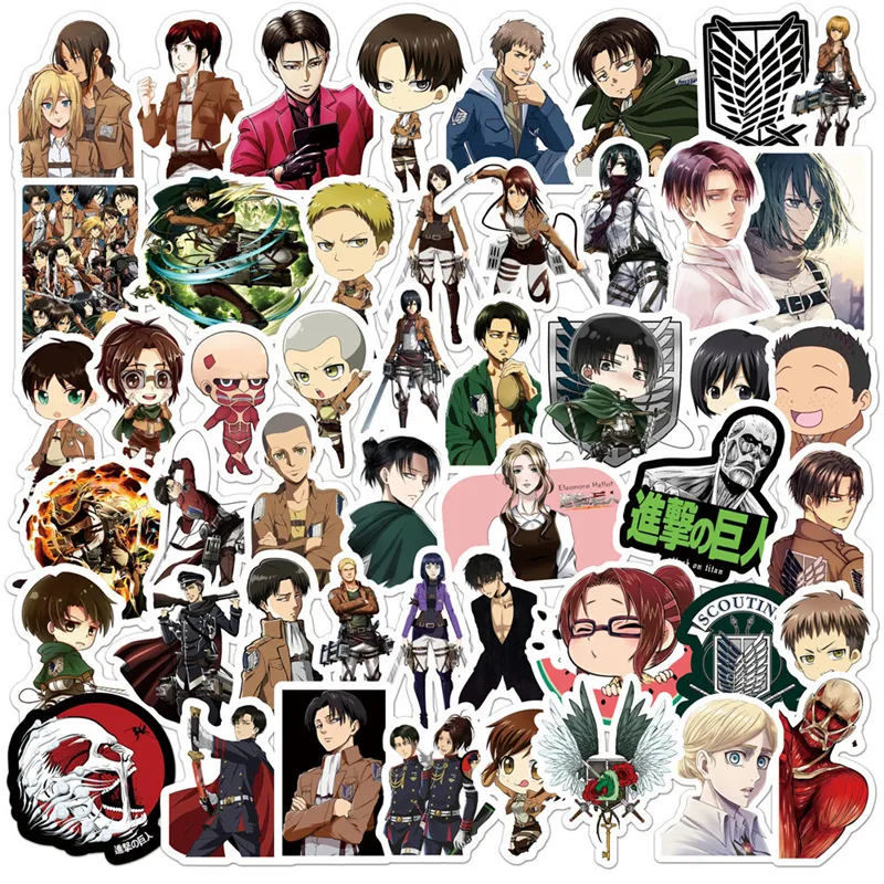 Attack On Titan Vinyl Waifu Stickers Waterproof Anime AOT Decals For ...