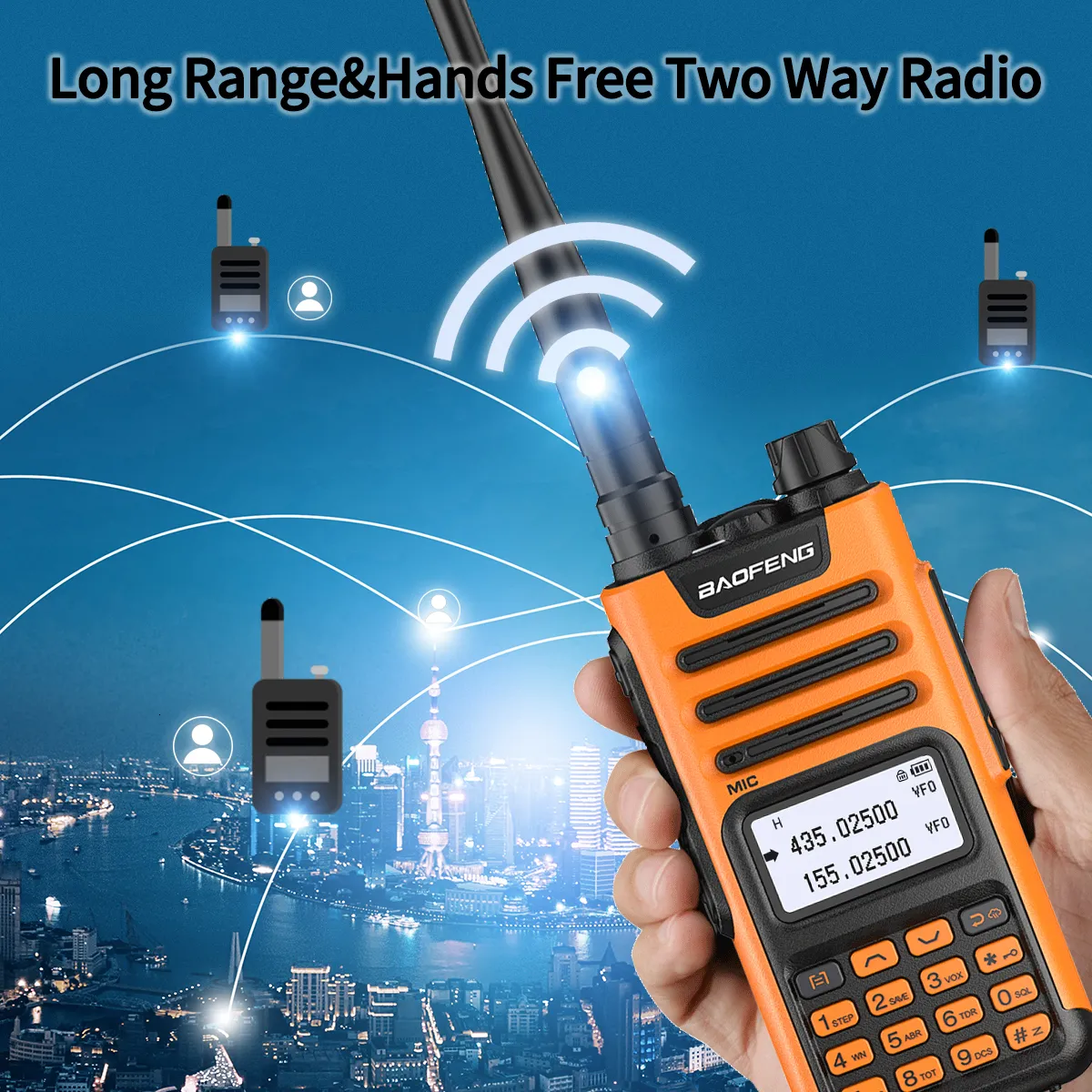 BAOFENG UV13 PRO V2 10W Banda Dual Walkie Talkie 16 Km De Largo Alcance ...