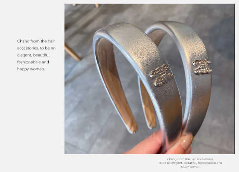 Designer Leather Headband - Silver Fashion Hair Band, Wide Edge High ...