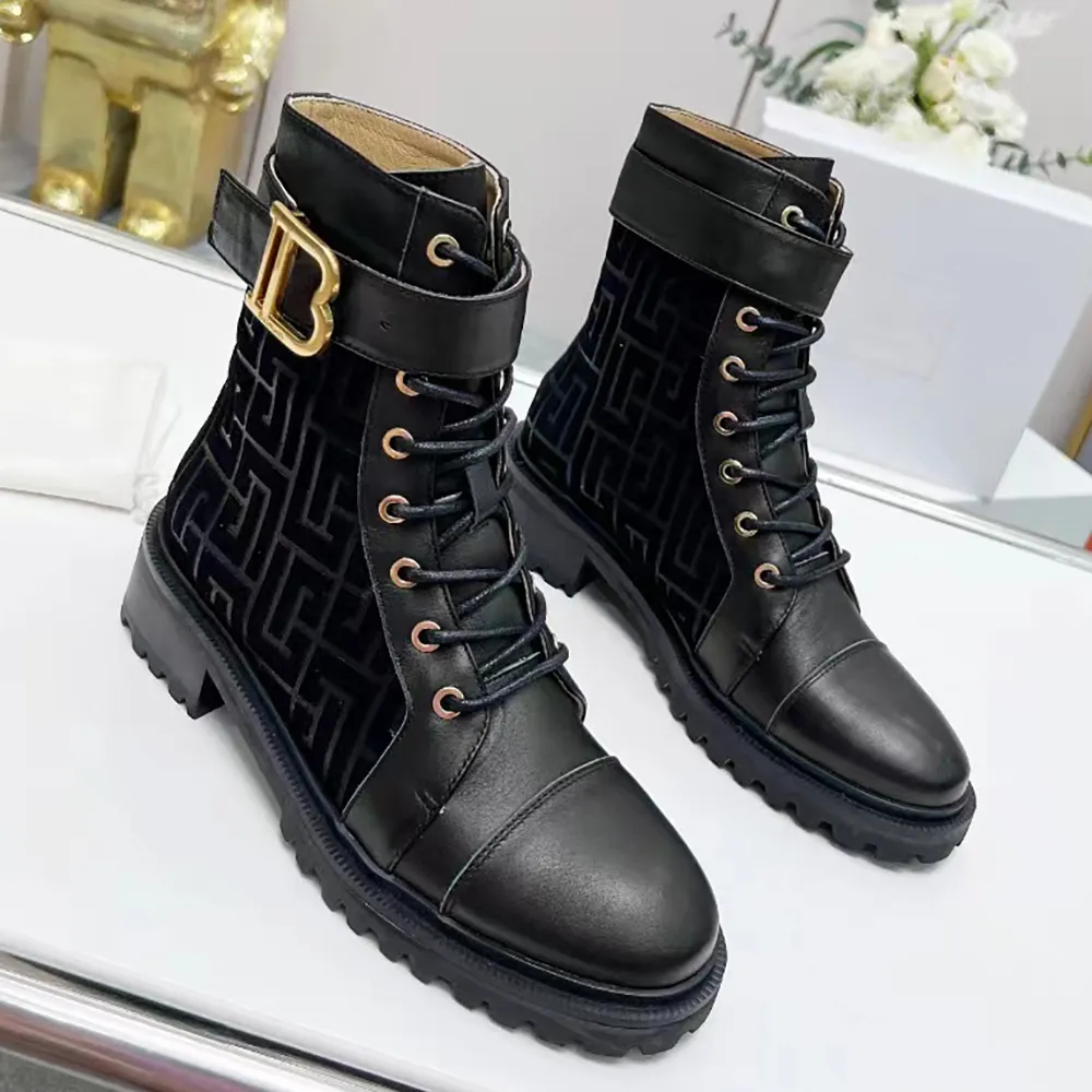 Brand Low Heel Ankle Boots For Women Embossed Suede Leather Patchwork ...