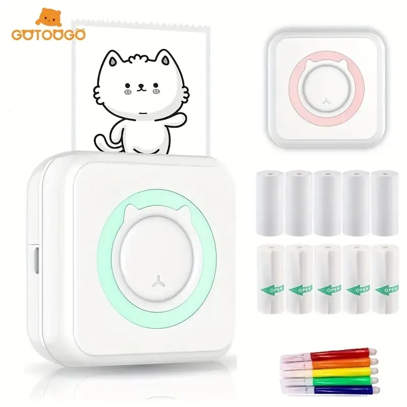 Mini Wireless Photo Printer - Portable Bluetooth Thermal Printer for ...