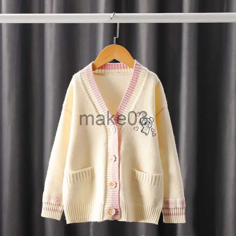 DHgate.com:Cozy Girls Cartoon Fleece Cardigans J230801: Soft Knitted ...