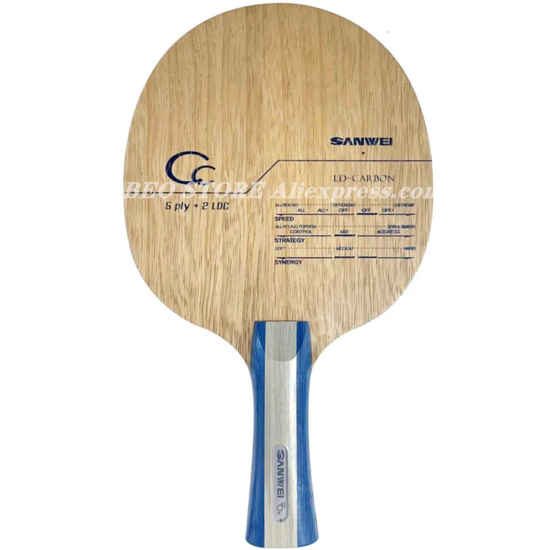 SANWEI CC Table Tennis Blade: 5 Wood + 2 Carbon, Offensive Ping Pong ...