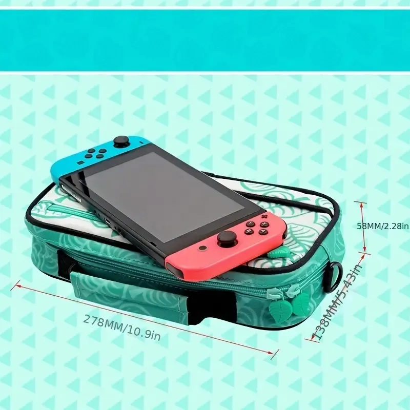 Nintendo Switch/OLED Travel Case - Green Leaf Sling Bag, Lightweight ...