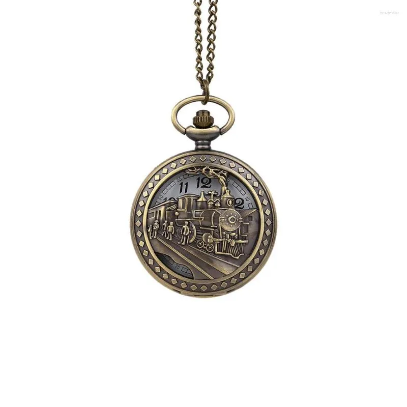 Vintage Pocket Watch Set - Couple's Retro Quartz Watch, Flat Steel ...