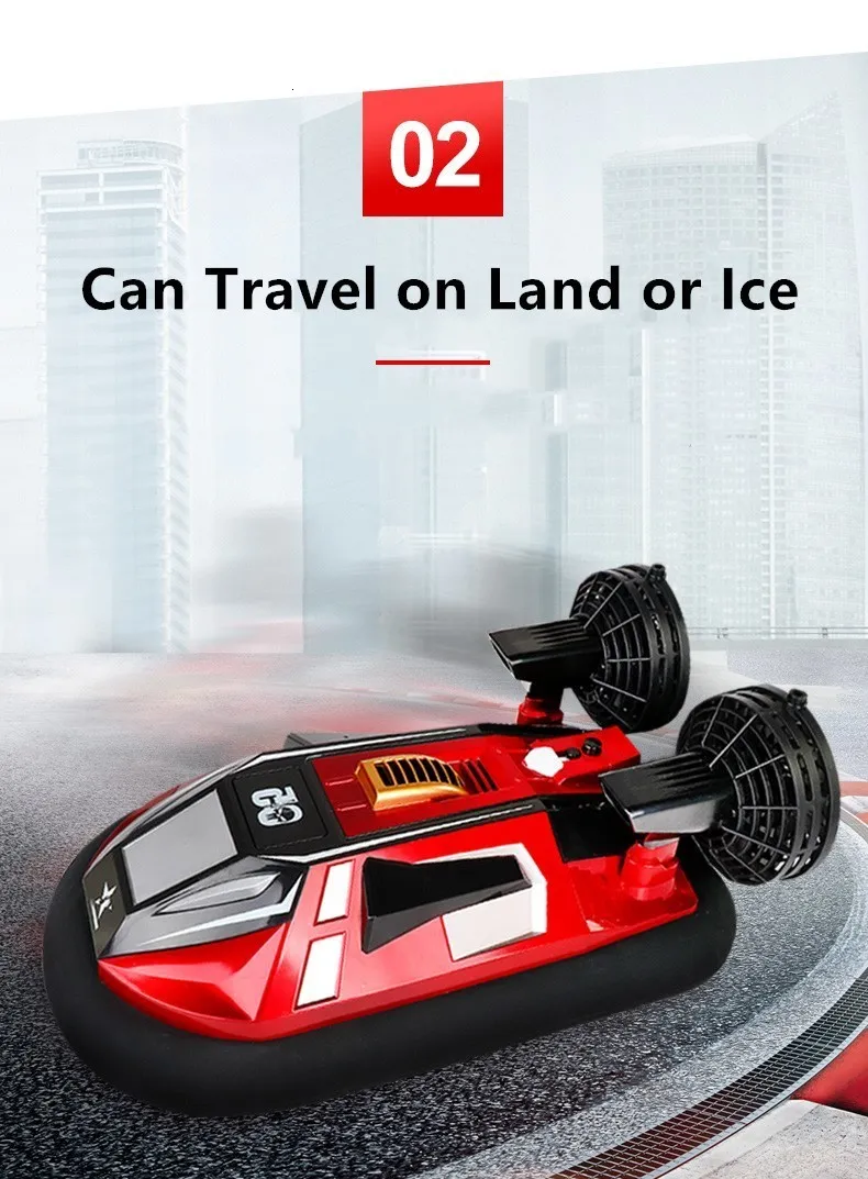 Electric RC Boats Dual Motor Amphibous Remote Control Hovercraft 20KM H ...