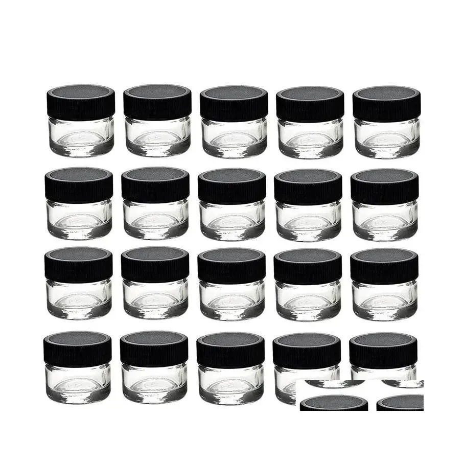 Bottles For Extracts 5ml Clear Glass Jar With Black Cap, Ideal Glass ...