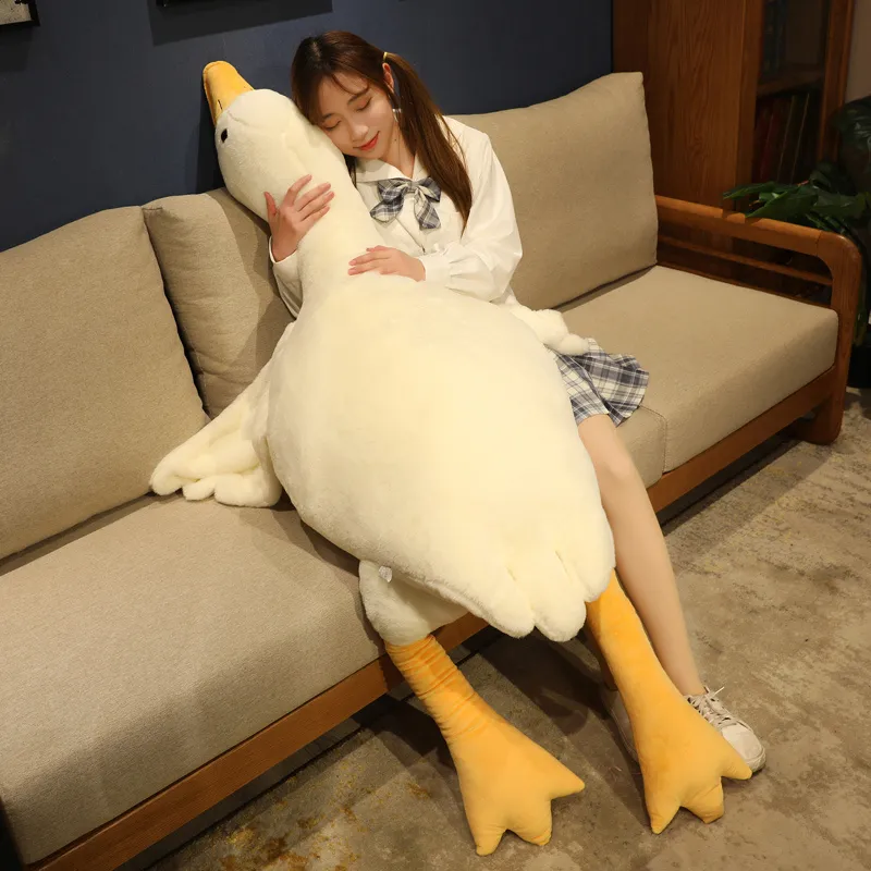 Big White Goose Plush Toy Soft Duck Stuffed Animal Doll For Kids, 50 190cm Sleeping Pillow And ...