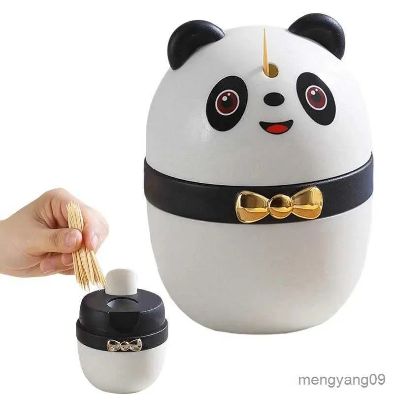 2-Pack Cute Panda Toothpick Dispenser - Press-Type, Reusable ...