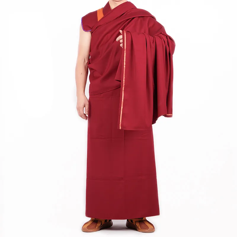 Tibetan Buddhist Costume Lama Monk Clothes Set Linen Cotton Shawl ...
