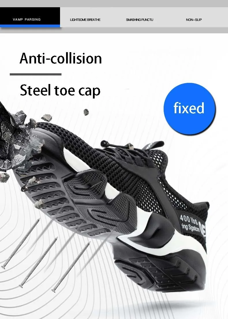 Lightweight Steel Toe Work Safety Elevator Shoes For Men And Women ...