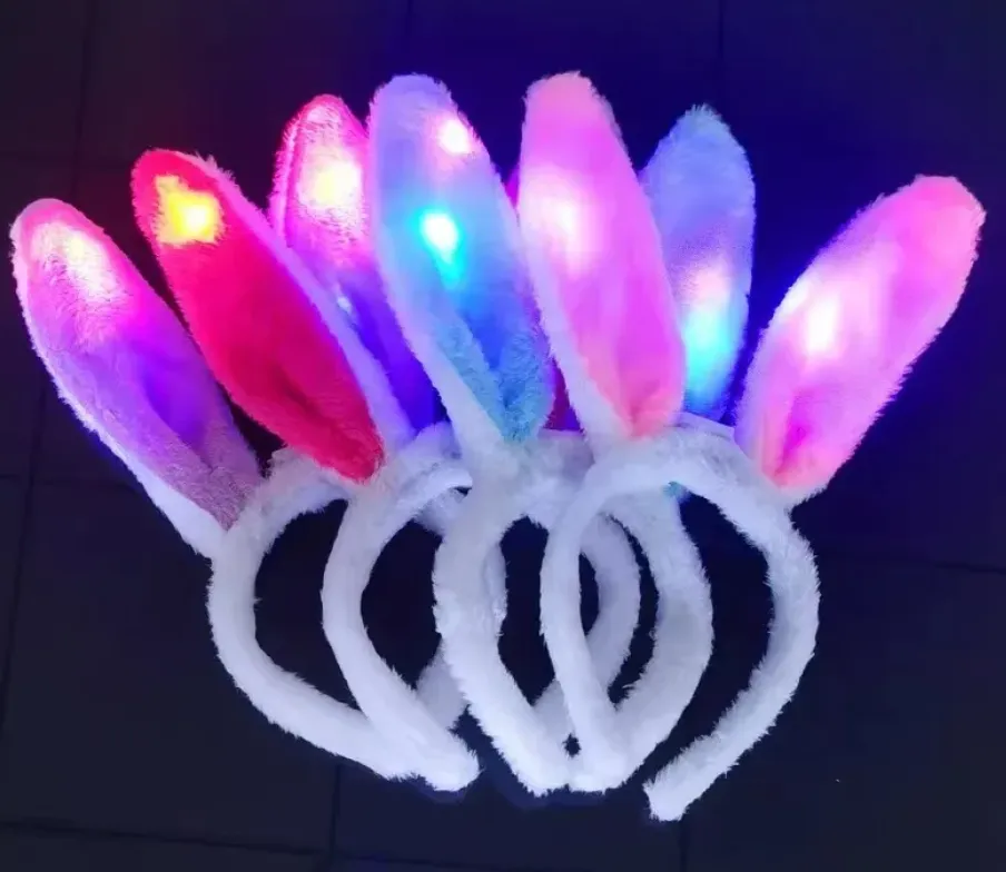 Light Up Headbands Flashing Bunny Ears Cosplay Headband For Adults ...
