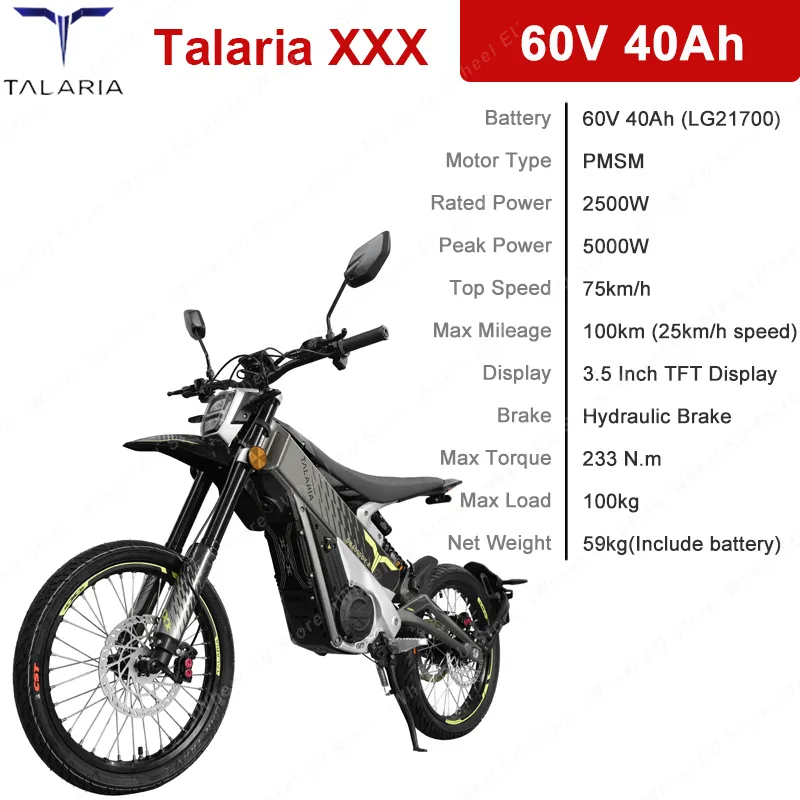 Talaria XXX Electric Off Road Jolta Electric Bike 60V 40Ah Battery ...