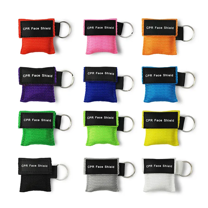 CPR Face Shield Keychain Emergency Face Mask Keyring For First Aid ...