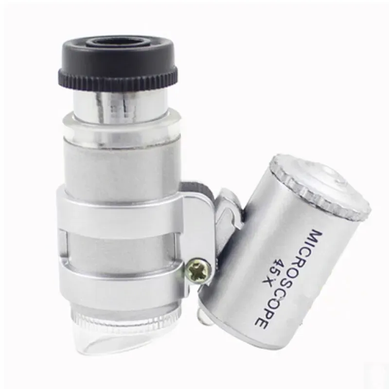 45X LED Jeweler's Loupe - Pocket Microscope Magnifier for Gems, Jewelry ...