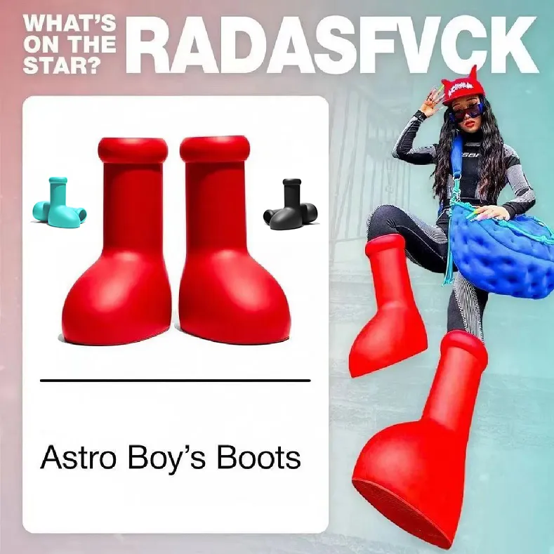 High Quality Astro Boy Designer Red Tape Boots For Men And Women 2023 ...