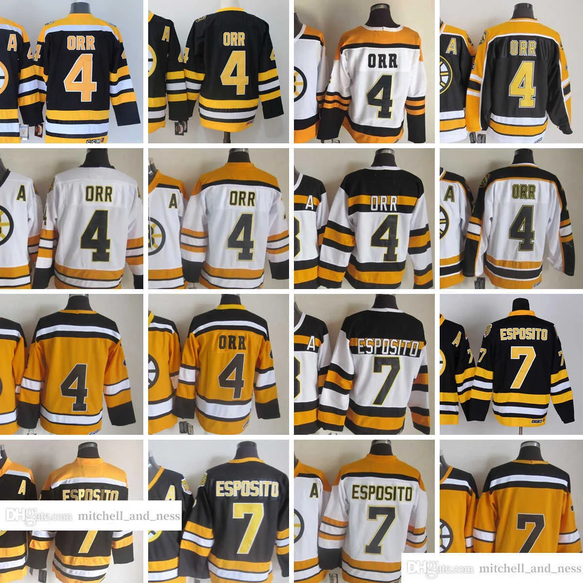 Vintage Hockey Jersey Embroidered 1924 1999 CCM, Bobby Orr #4, Phil ...