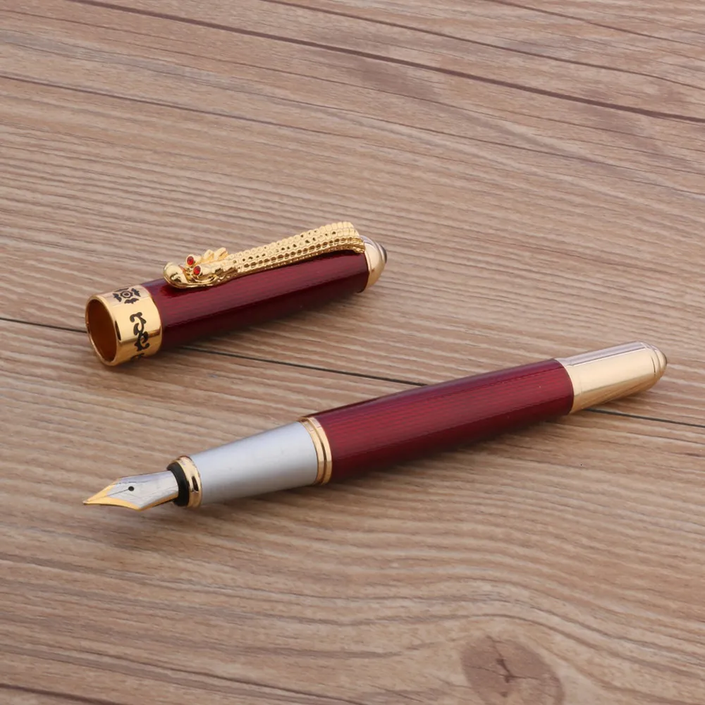 JINHAO 1000 Dragon Fountain Pen - Golden Luxury Writing Pen, Premium ...