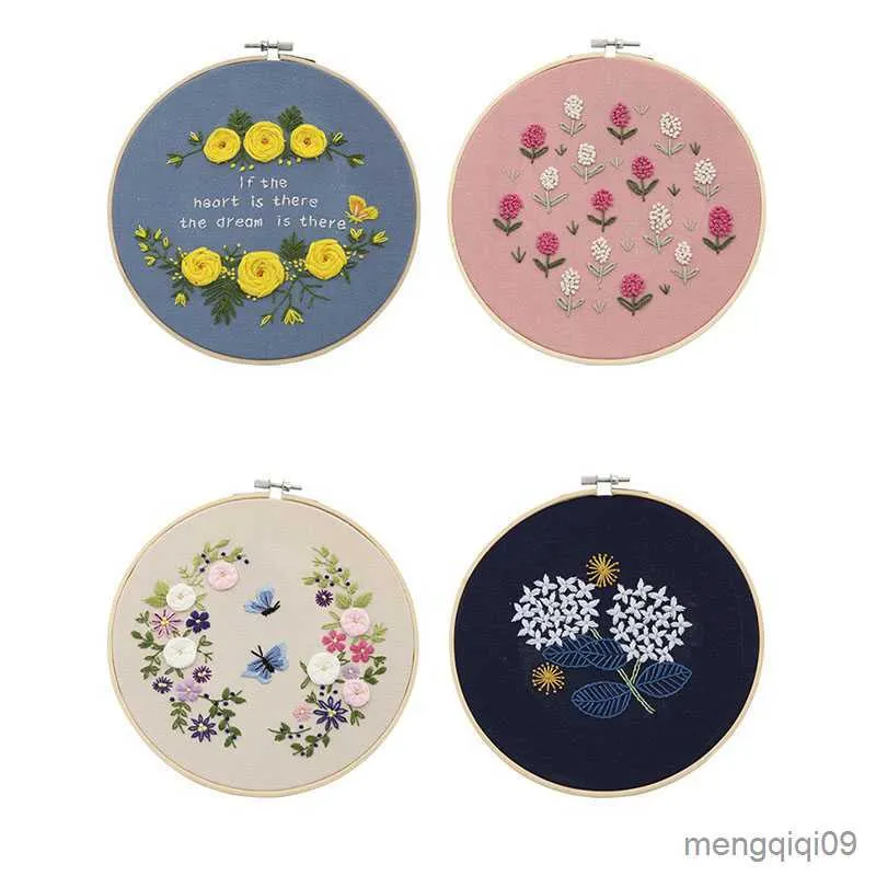 DHgate.com:DIY Chinese Style Embroidery Kit with Printed Flower Pattern, Color Threads, and ...