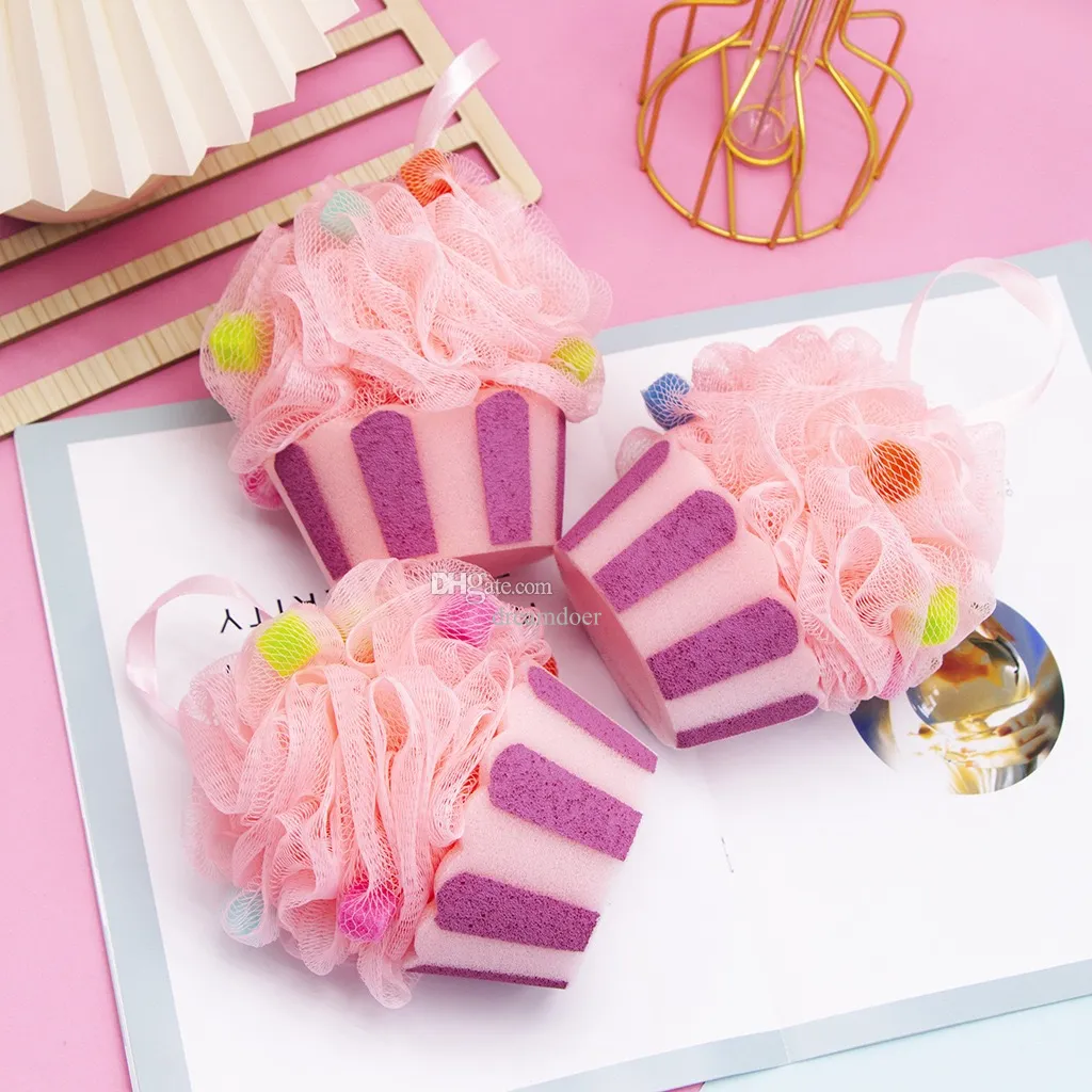 Cute Ice Cream Cake Bath Pouf for Kids - Gentle Exfoliating Shower ...
