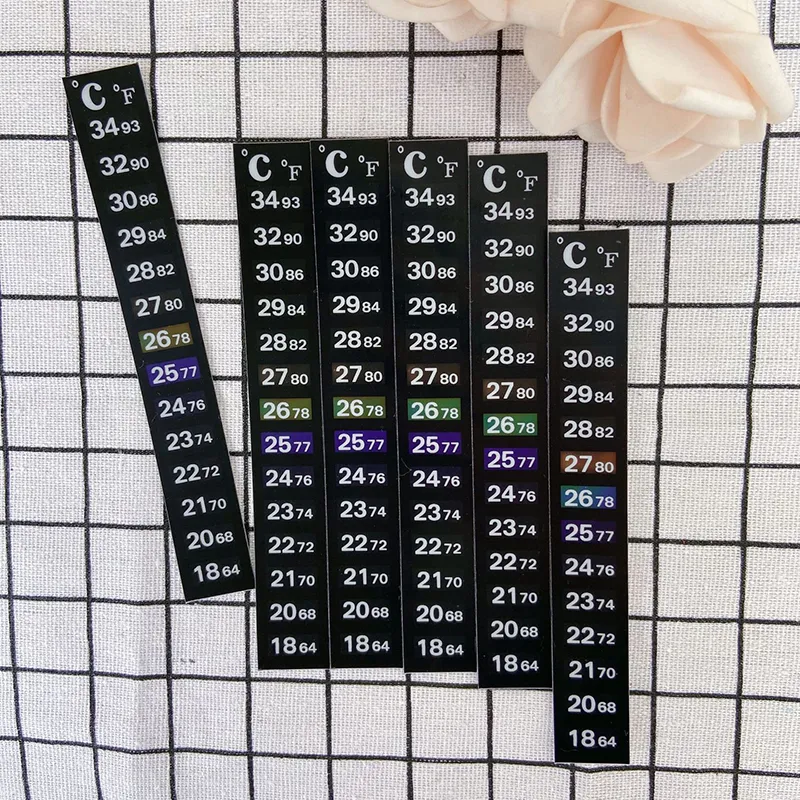 Right Temperature Aquarium Thermometer: Color Data Strip Sensor Sticker ...