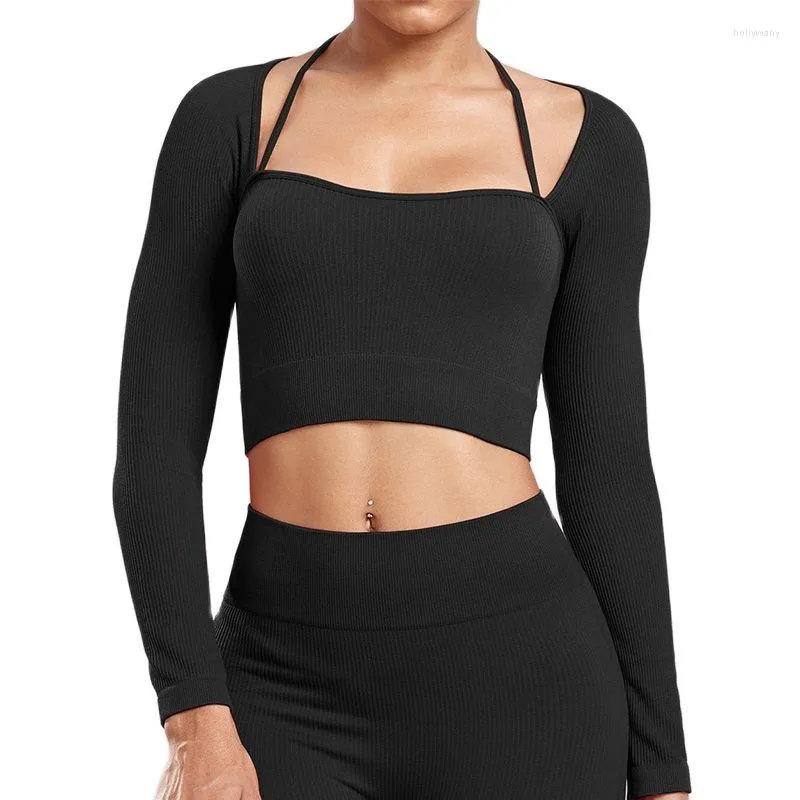 DHgate.com:Seamless Ribbed Crop Top for Yoga, Running, Gym:Apparel