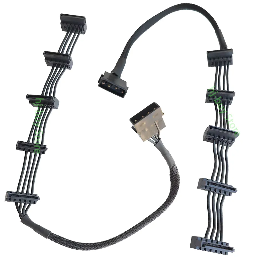 Molex To SATA Adapter Cable 4Pin To 5 SATA 15 Pin SATA Power Cable Cord ...
