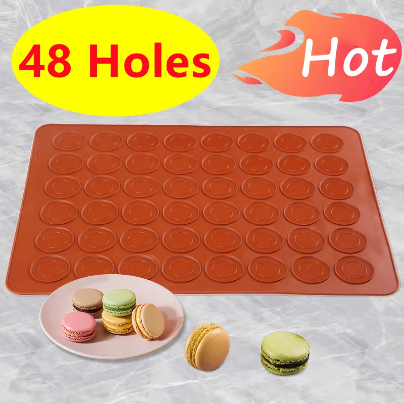 48-Cavity Silicone Macaron Mat - Non-Stick Baking Mould, Perfect for ...
