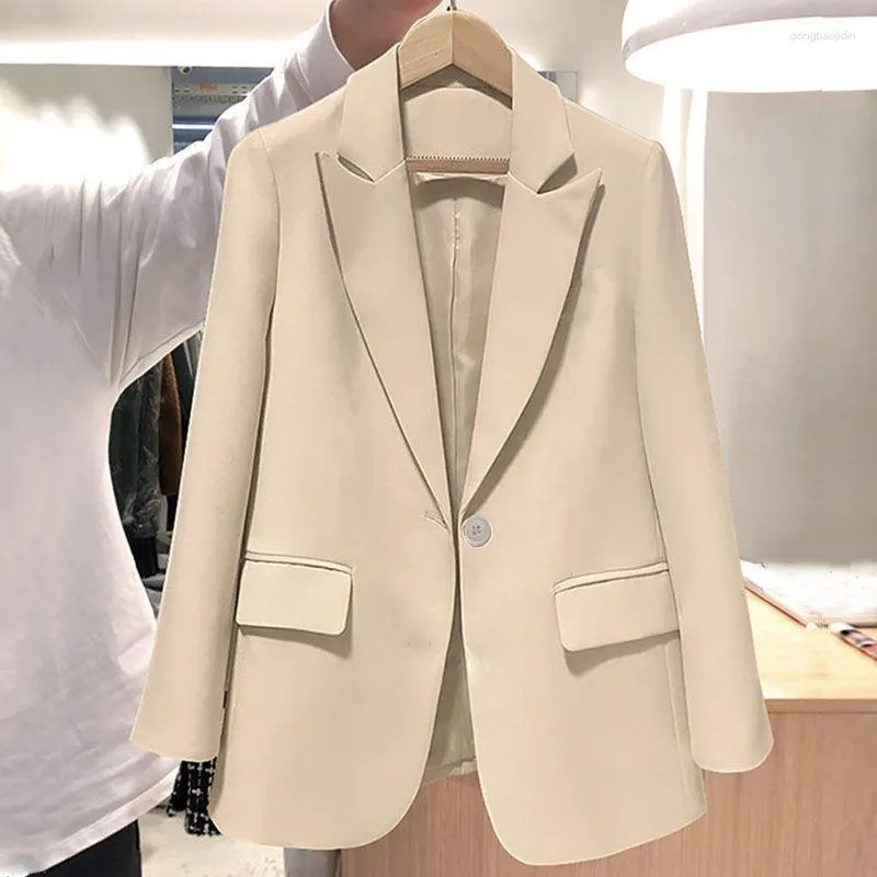 DHgate.com:Womens Autumn Solid Color Blazer Coat, Preppy Notched Single ...