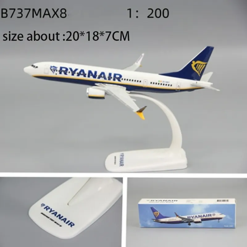 Aircraft Modle 1 200 Scale B737 800 B737MAX8 ABS Plastic Airplane Model ...