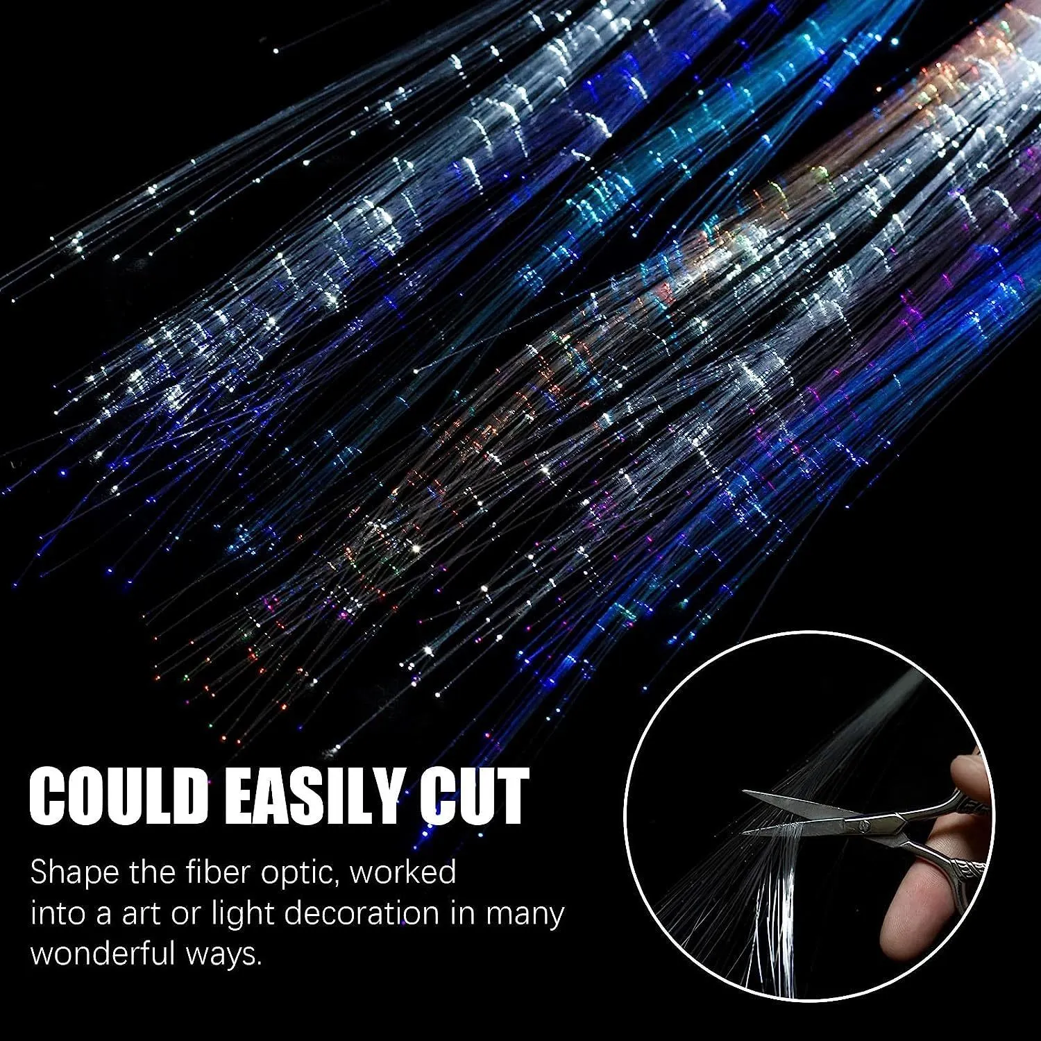 10 Pack LED Light Up Fairy Glitter Hair Tinsel For Women And Girls Glow ...