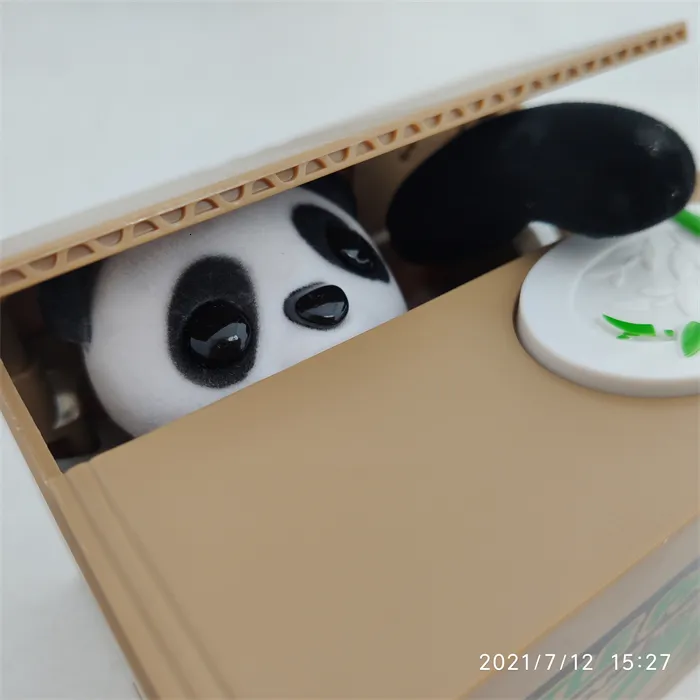 Cute Panda Stealing Coin Piggy Bank, Electronic Money Saving Box For ...