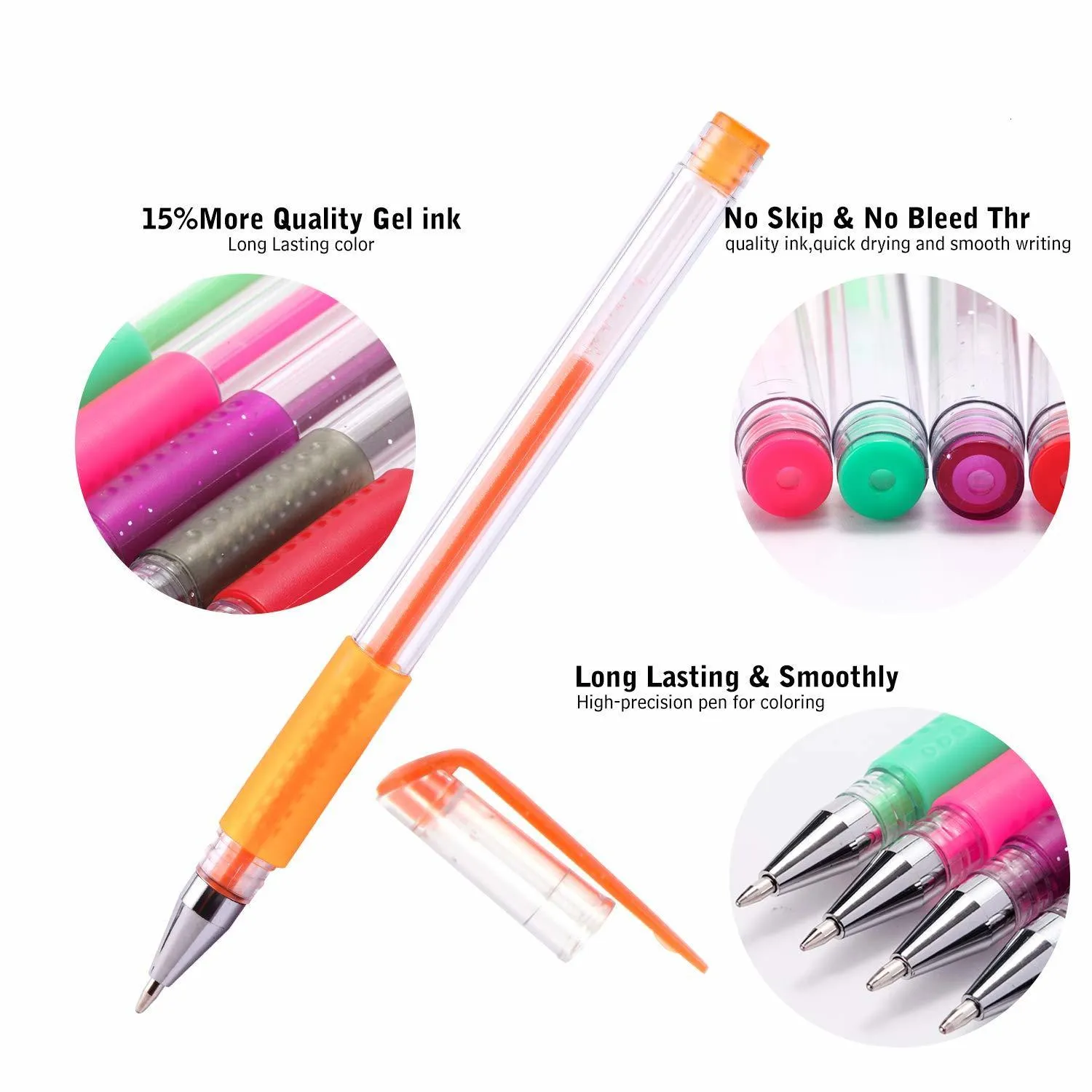 Multicolor Gel Pens Set Fine Tip Glitter... From Cong05, $32.72 ...