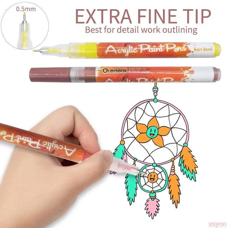 Markers Oil-Based Paint Markers 0.5 mm Fine Round Toe Tip Permanent ...
