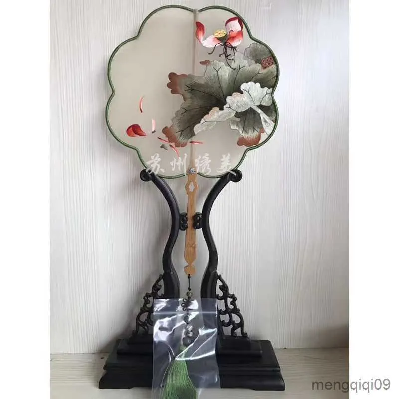 DHgate.com:Chinese Hand Embroidered Temple Fan Circular Fan Rack Base ...