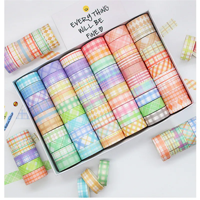 Cintas Adhesivas 60 Rollos 4800 Pulgadas Cartoon Kawaii Washi Tape Set ...