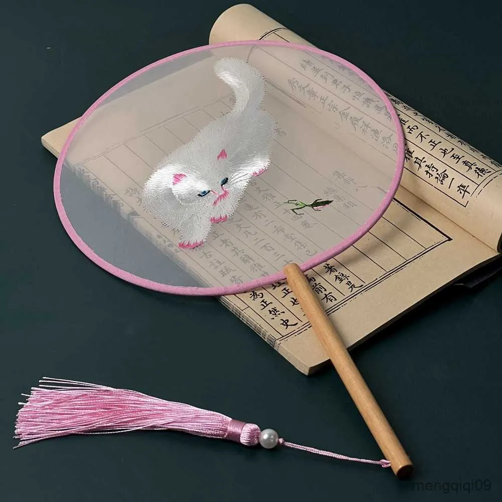 DHgate.com:Chinese Style Embroidered Silk Round Cheongsam Hand Fan for ...