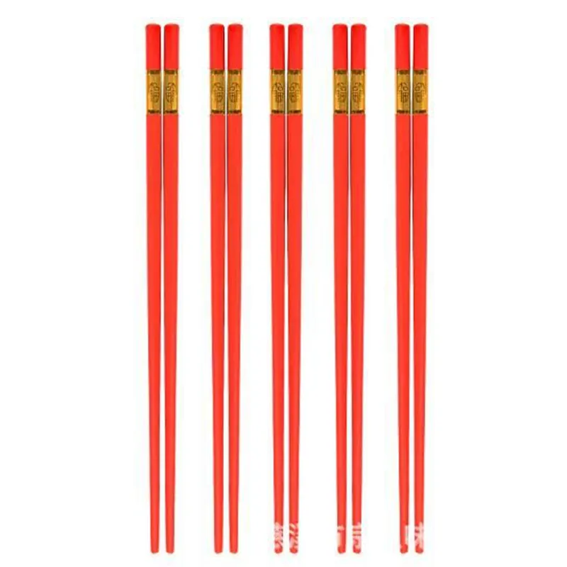Elegant Alloy Chopsticks Set - Red Chinese Chopsticks, Long Non-Slip ...