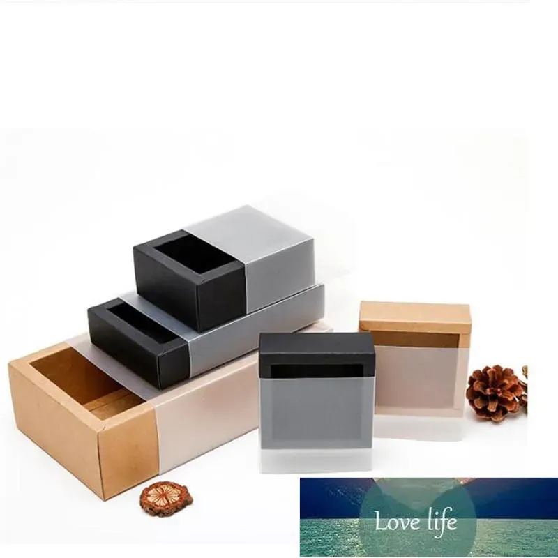 Frosted Kraft Paper Box With Drawer Style Cardboard For Doll Packaging ...