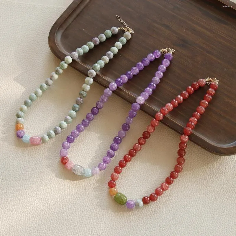 DHgate.com:Bohemian Style Glass Beaded Pendant Necklace Multicolor ...