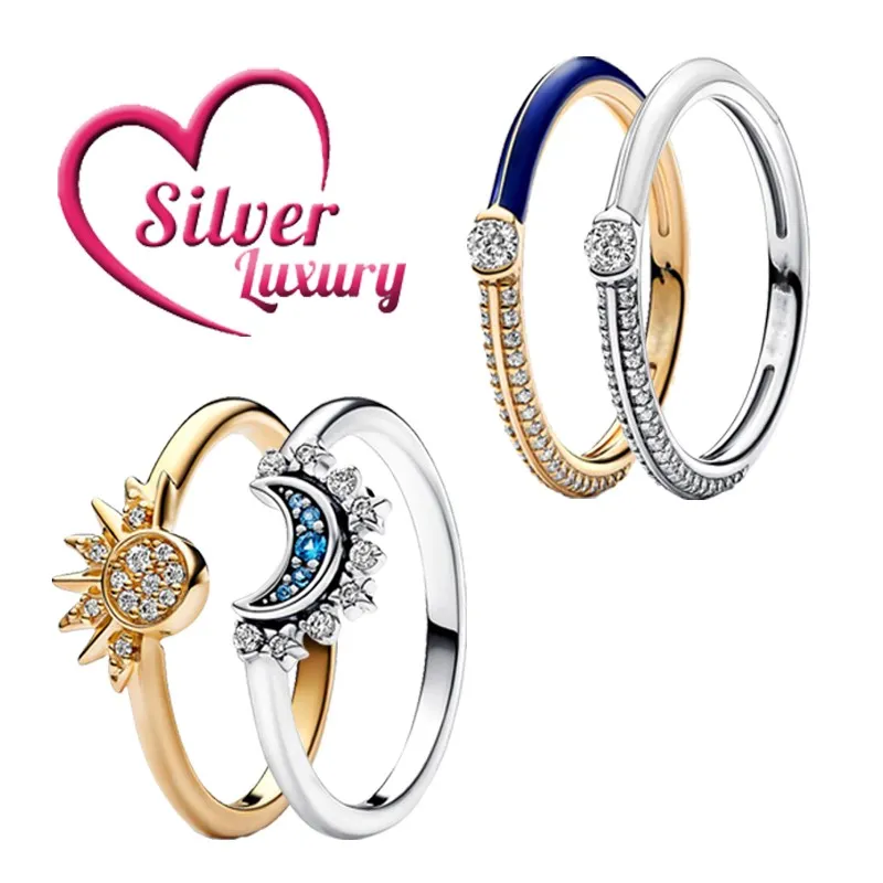 DHgate.com:925 Sterling Silver Rings for Women, Summer Glittering Blue ...