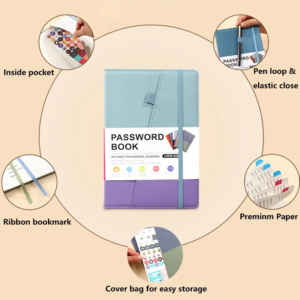 Pocket Notepad and Pen Set with PU Cover, Laminated Alphabetical Tabs ...