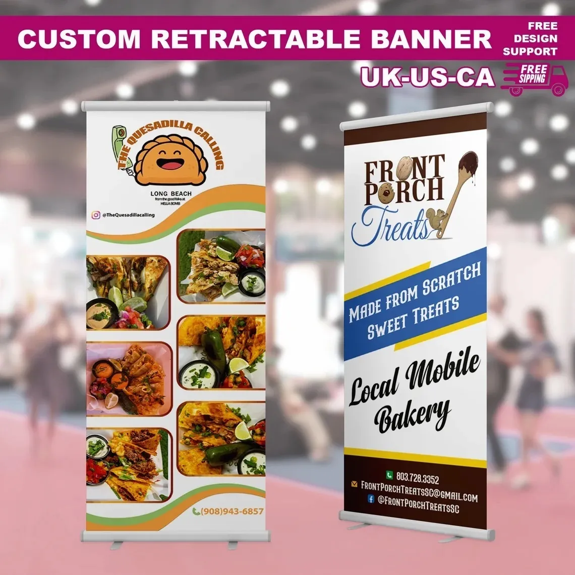 Advertising Flags With Stands Custom Retractable Banner For Catering ...