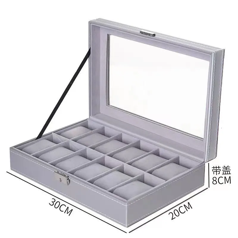 Premium Watch Box Organizer - PU Leather Watch Display Case for 6/10/12 ...