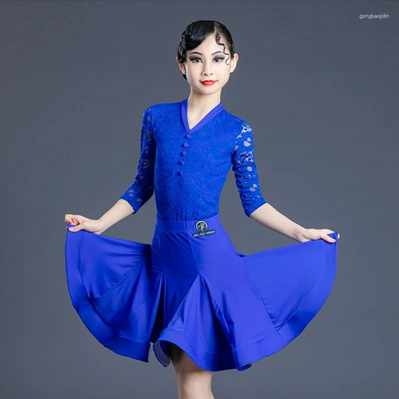 DHgate.com:3 Colors Lace Samba Tango Latin Dance Dress for Girls ...