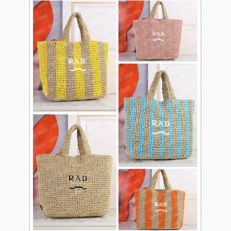 DHgate.com:Raffia Tote Bag for Women, Designer Stripe Handbag, Beach ...
