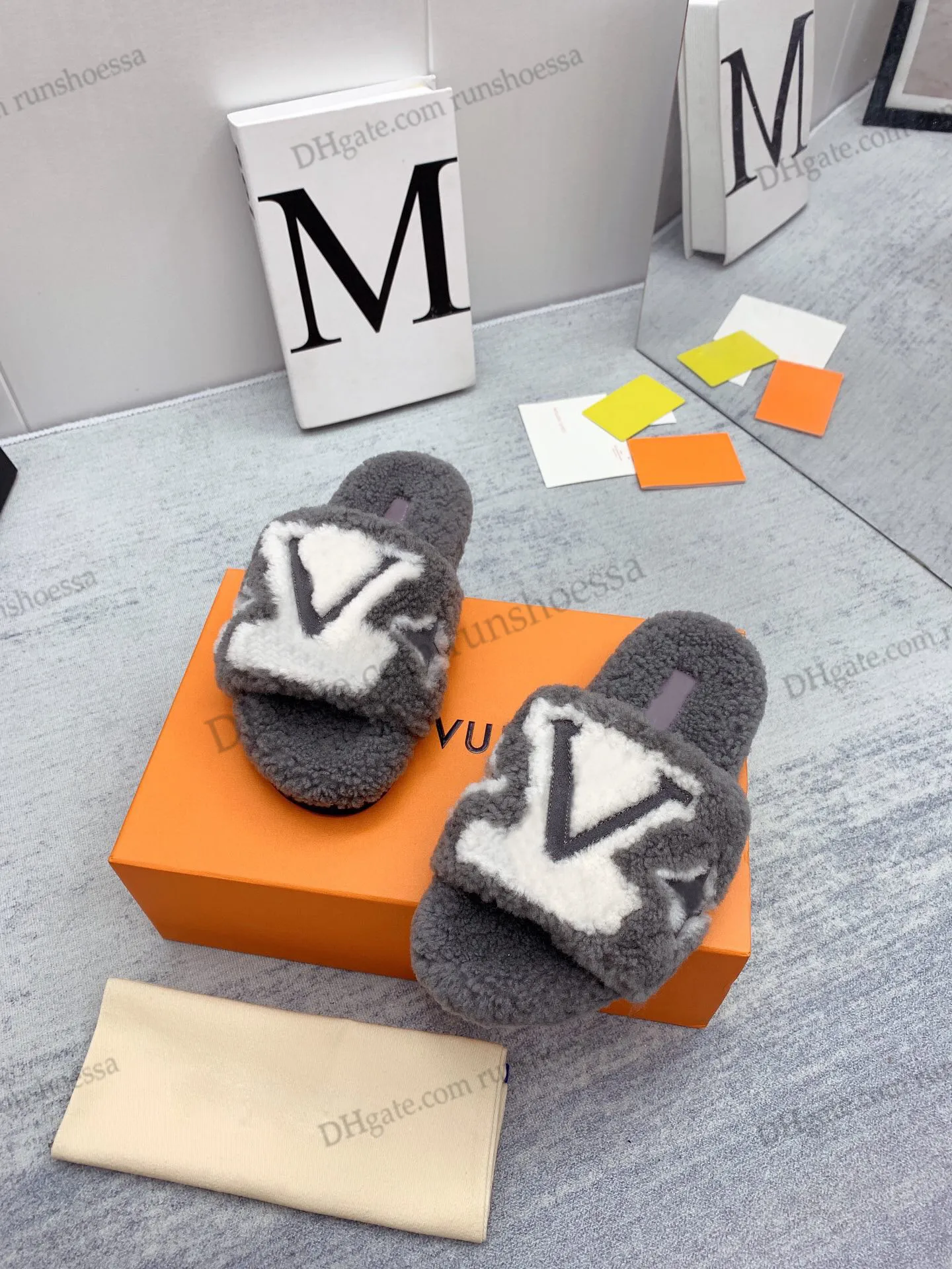 Luxury PASEO FLAT COMFORT MULE Designer Slides For Men And Women Wool ...