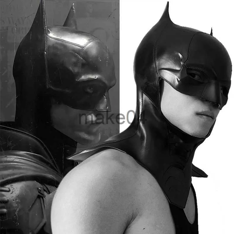 Bruce Wayne Superhero Cosplay Masquerade Leather Mask Latex Long Style ...