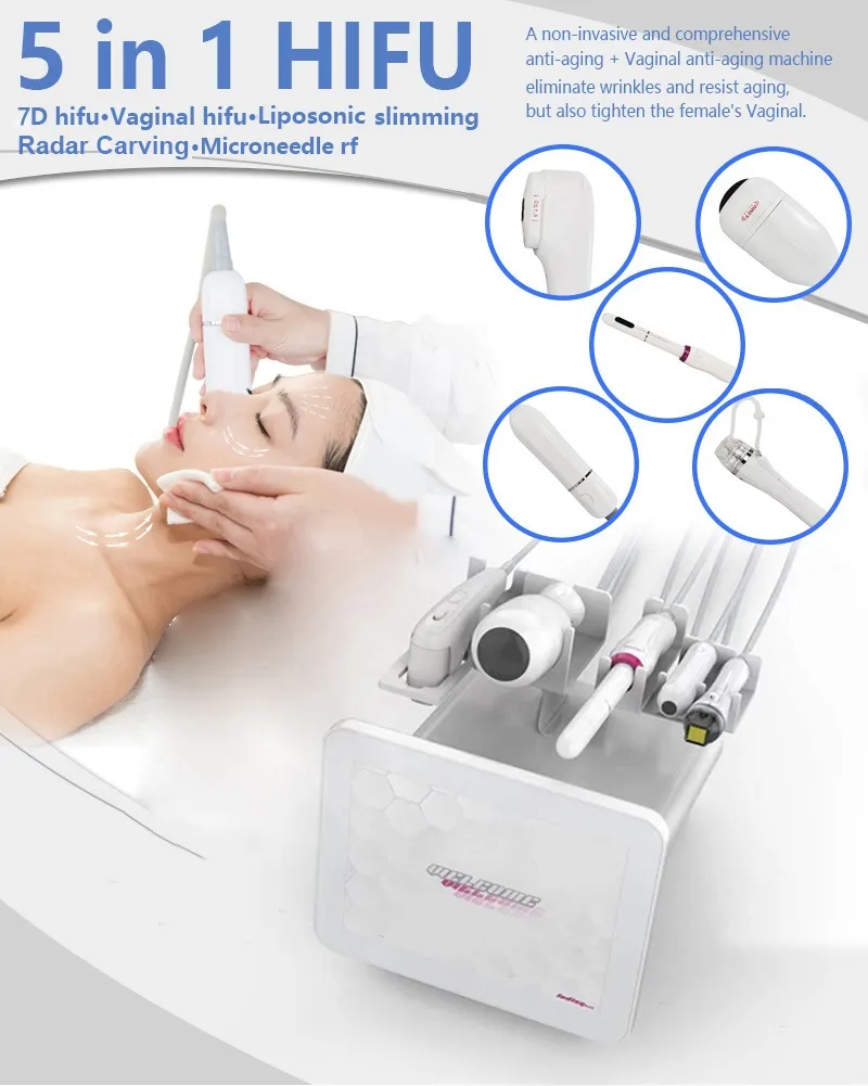 Multifunction 5-in-1 Focused Ultrasound 3D 4D 5D 7D HIFU Face and Body ...