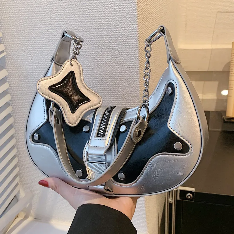 DHgate.com:Stylish Leather Chain Bag: Trendy 2-Tone Shoulder Backpack ...